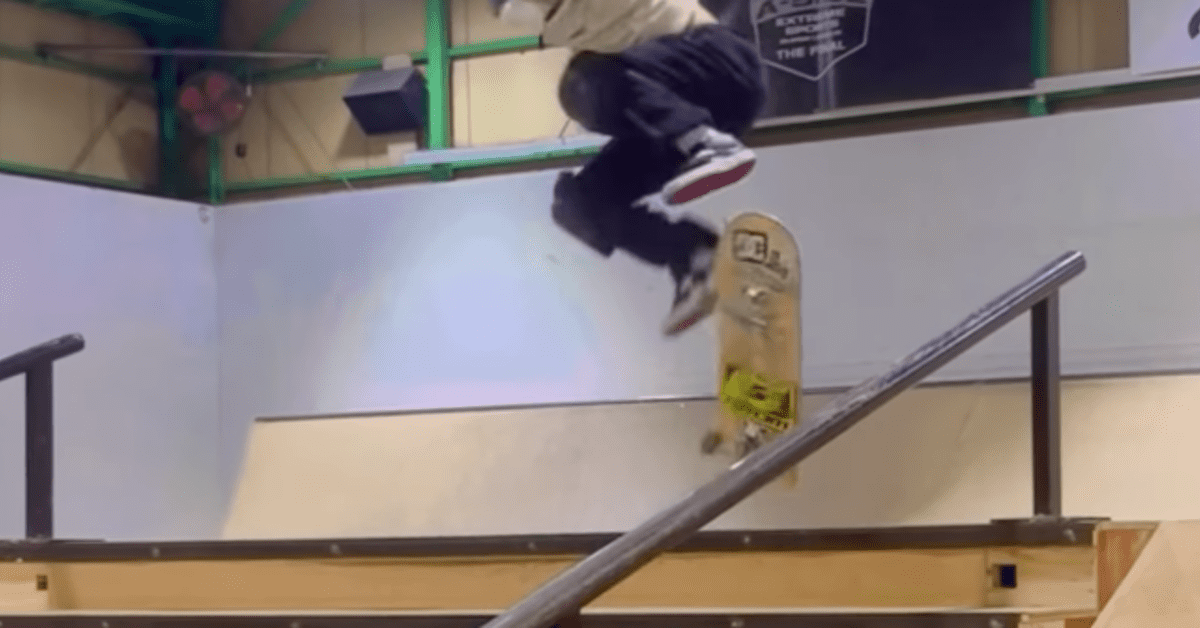 Video: 8-Year-Old Skater Does Perfect Heelflip Boardslide On Handrail