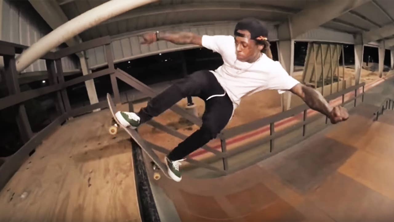 Lil Wayne Skateboarding Fall