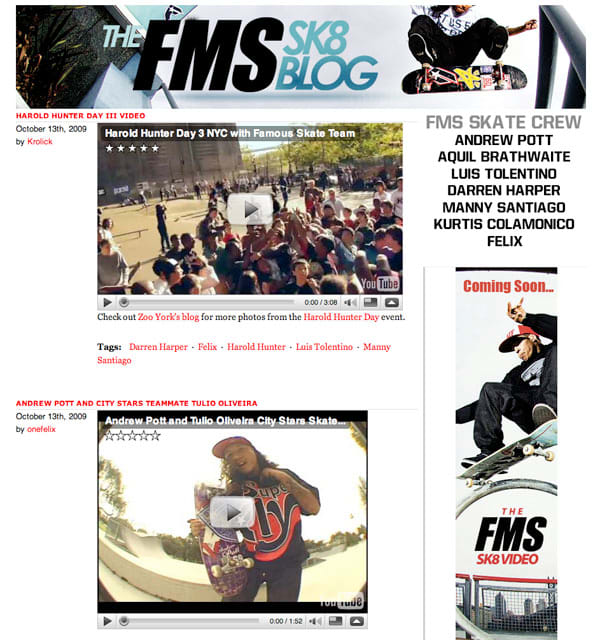 Famous Skate Team Blog