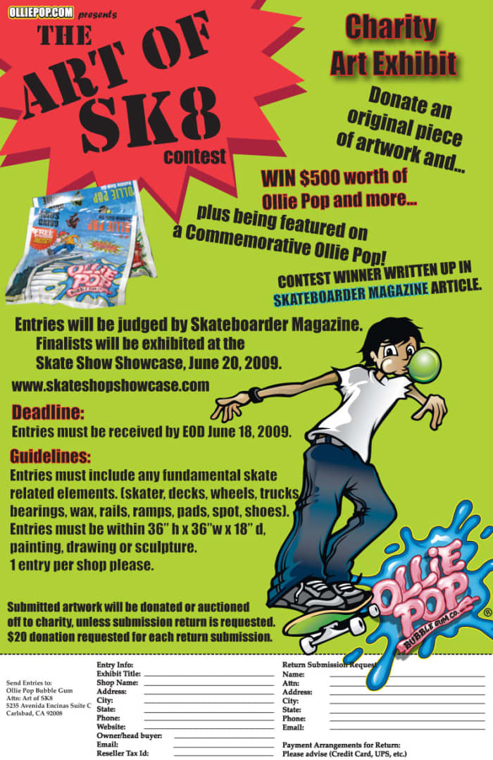 Ollie Pop Art Of Sk8 Contest - TransWorld SKATEboarding Magazine