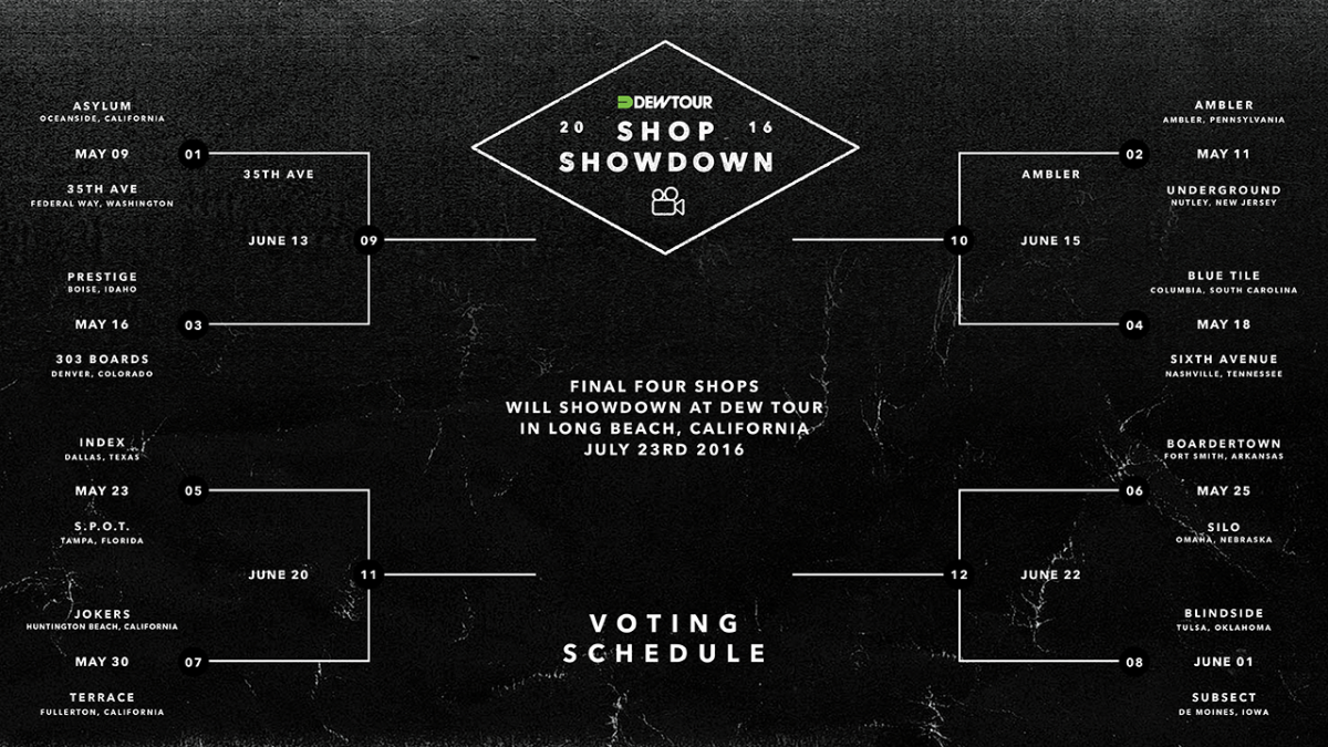 Dew Tour Shop Showdown - Round 1 & 2 Winners