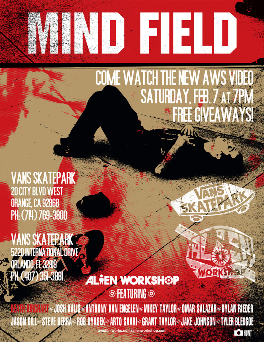 Vans, skateparks, premiere, Alien Workshop, Mind Field