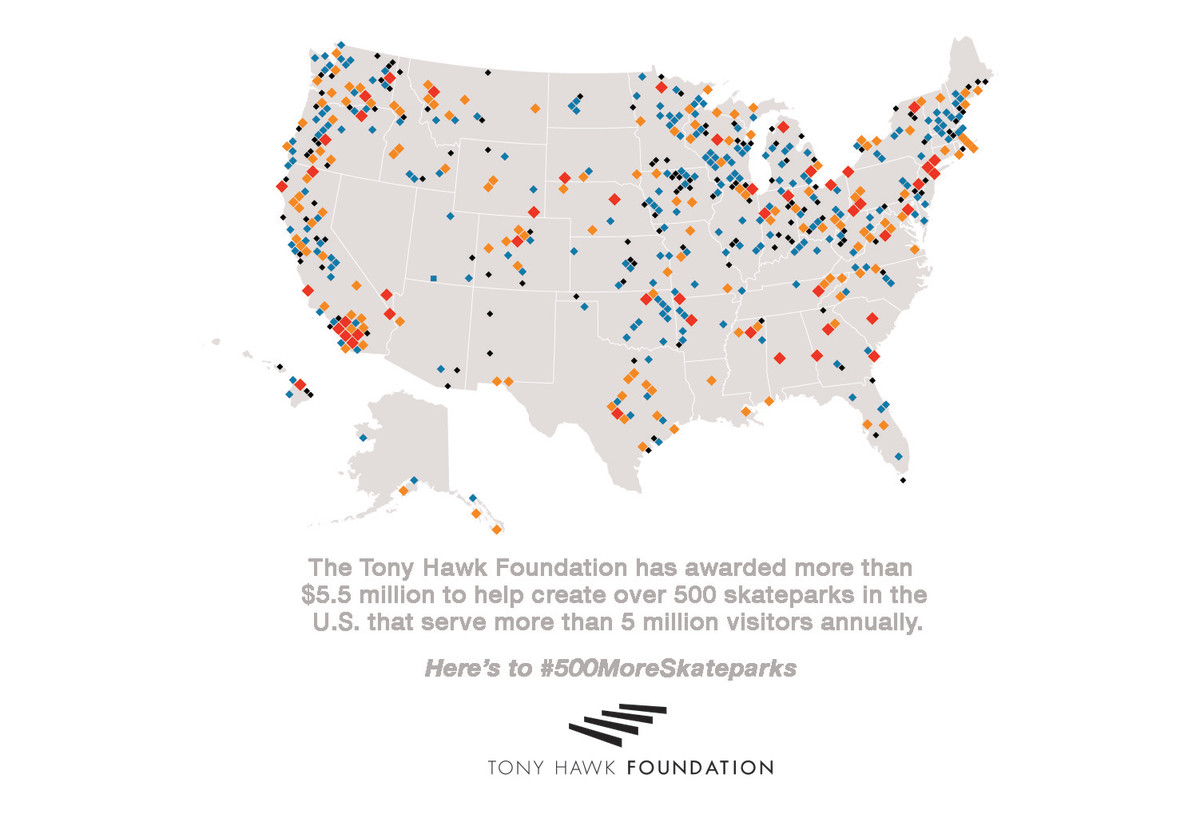Tony Hawk Foundation's 500th Skatepark