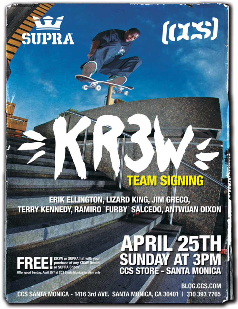 KR3W/Supra Signing @ CCS Santa Monica - TransWorld SKATEboarding Magazine