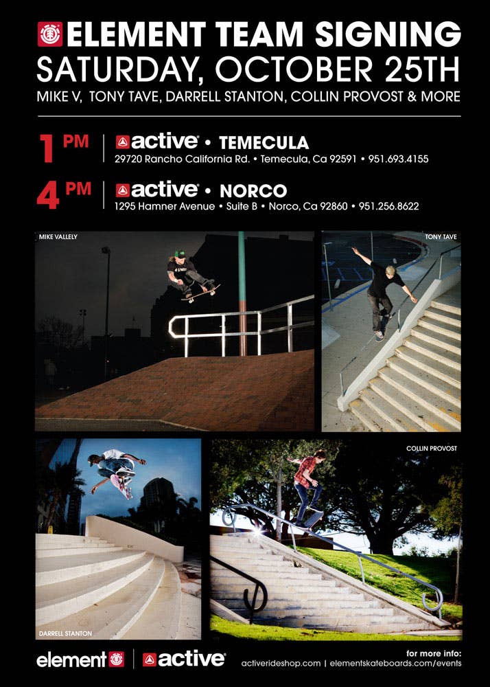 Element Team Signings @ Active