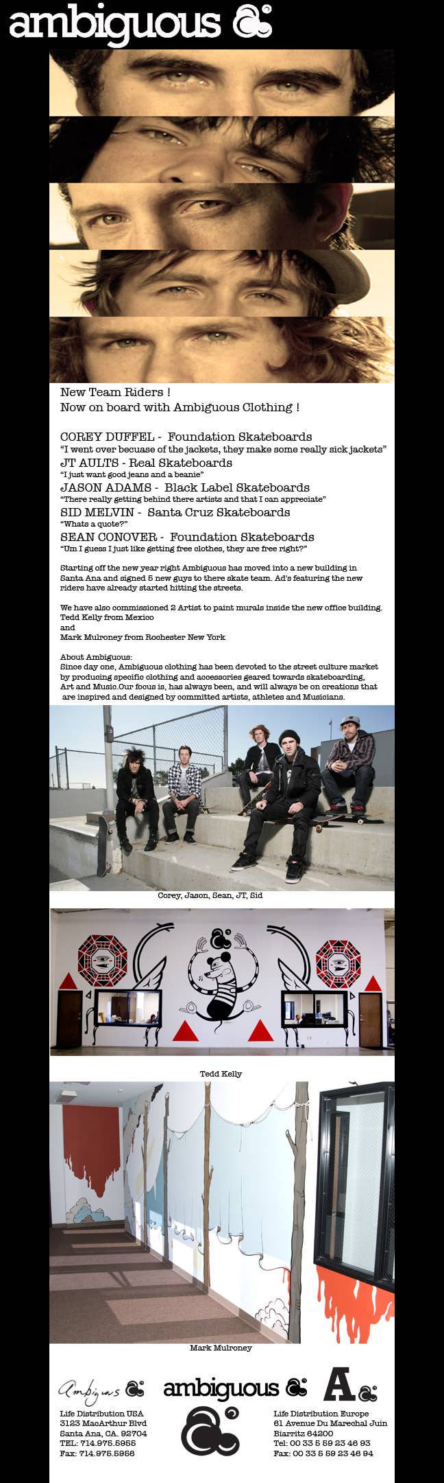 ambiguous, team, new, corey duffel, jt aultz, jason adams, sid melvin ...