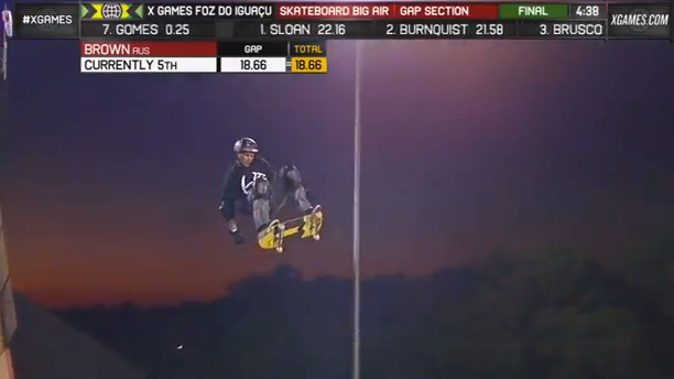 Jake Brown first ever ollie 720 in Skate Big Air