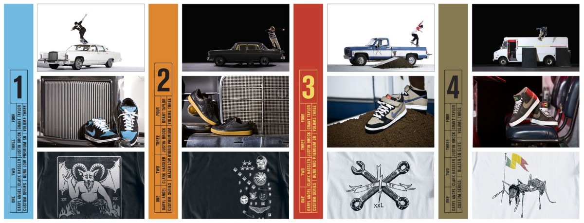 Nike, SB, custom series, daryl angel, justin brock, clark hassler ...