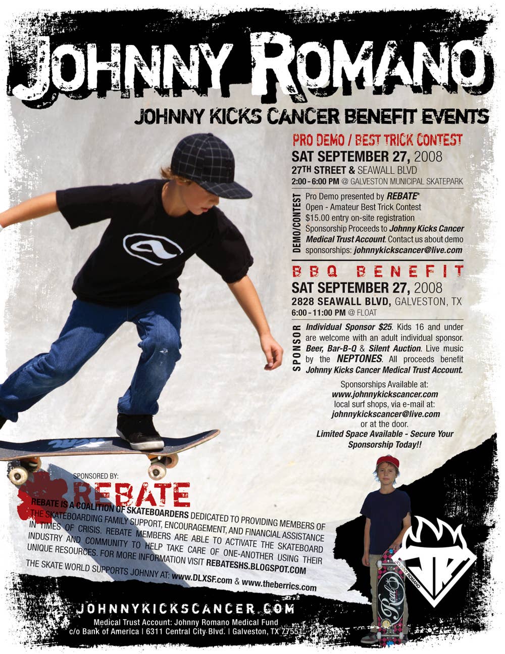 Johnny Romano, day, Johnny Kicks Cancer, benefit, rebate - TransWorld ...