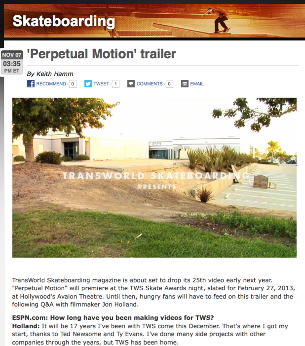 Jon Holland ESPN Interview