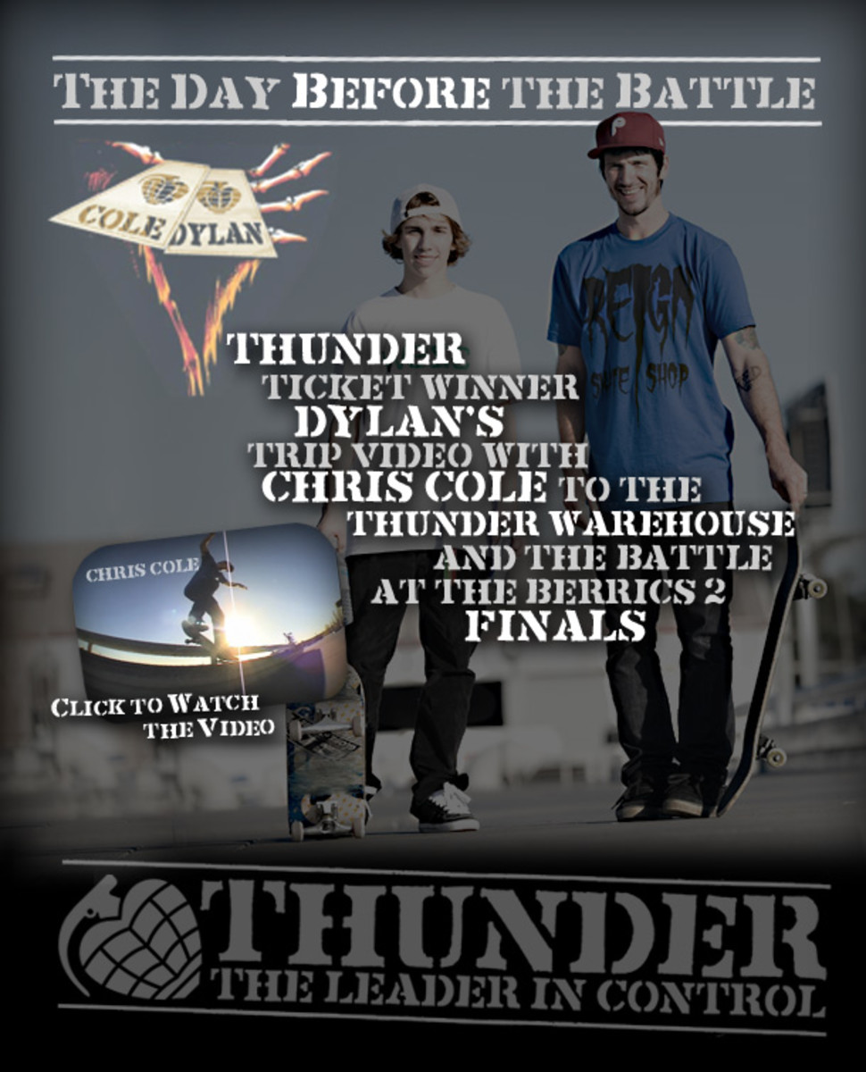 Thunder Ticket Winner & Chris Cole Video - TransWorld SKATEboarding ...