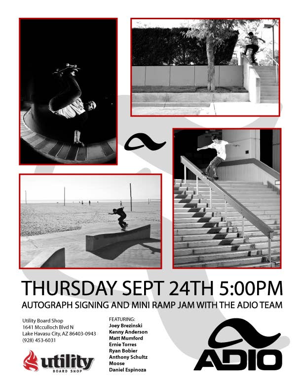 Adio Demo @ Utility, AZ This Thurs - Skateboarding Magazine