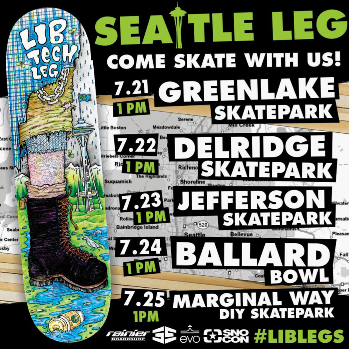 Lib Tech Seattle Leg Skate Tour
