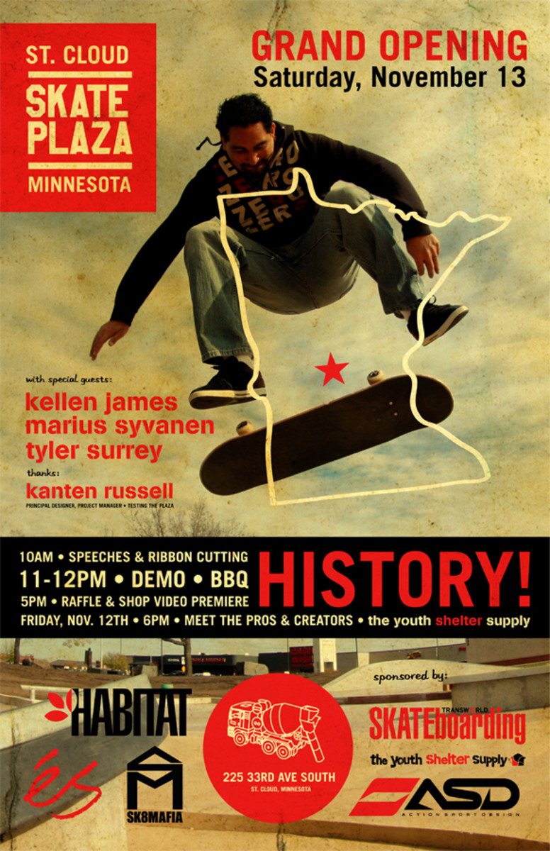 St Cloud, MN Skatepark Opening Nov 13