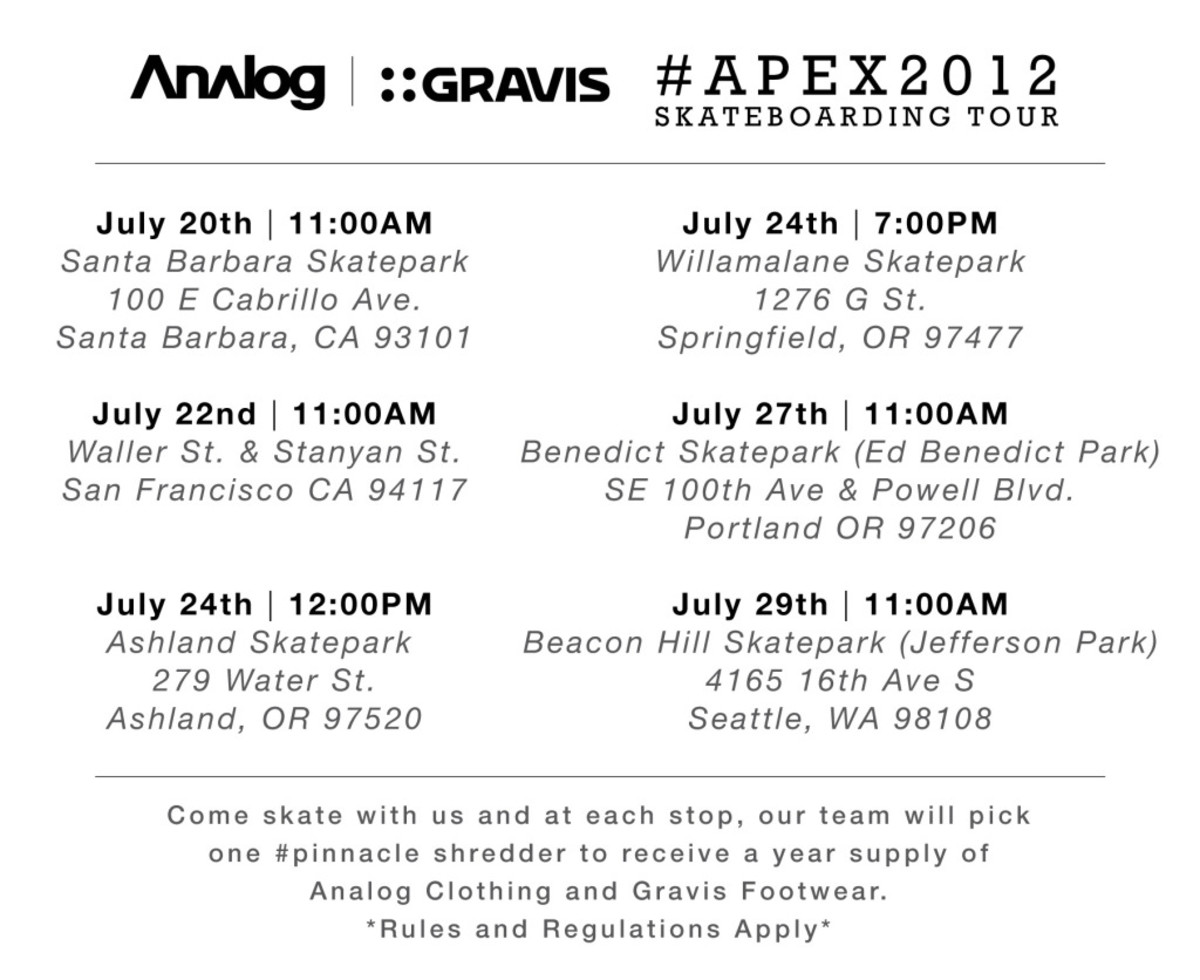 Analog/Gravis #Apex2012 Tour - TransWorld SKATEboarding Magazine