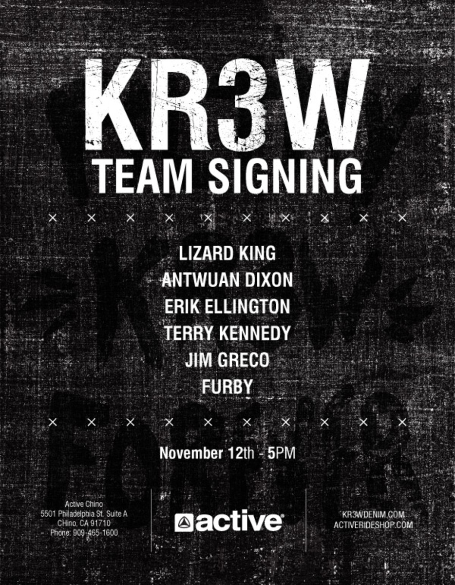 KR3W Team Active Signing November 12th - TransWorld SKATEboarding Magazine