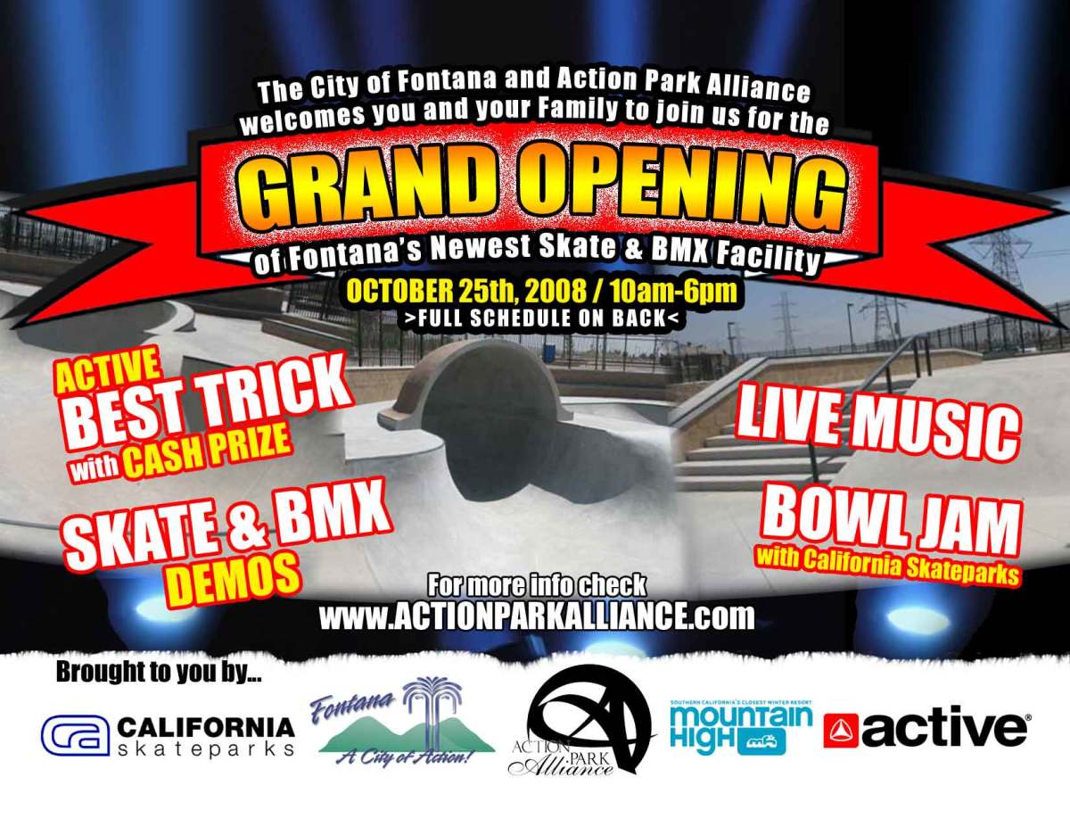 Fontana, CA Skatepark Grand Opening