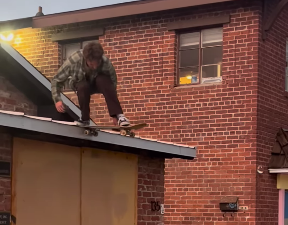 You won't believe this roof drop into a tiny quarterpipe
