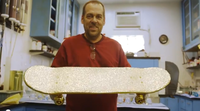 World's Most Expensive, Gold Skateboard - Skateboarding