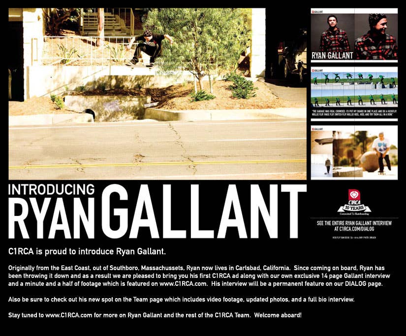 C1RCA Introduces Ryan Gallant - Skateboarding