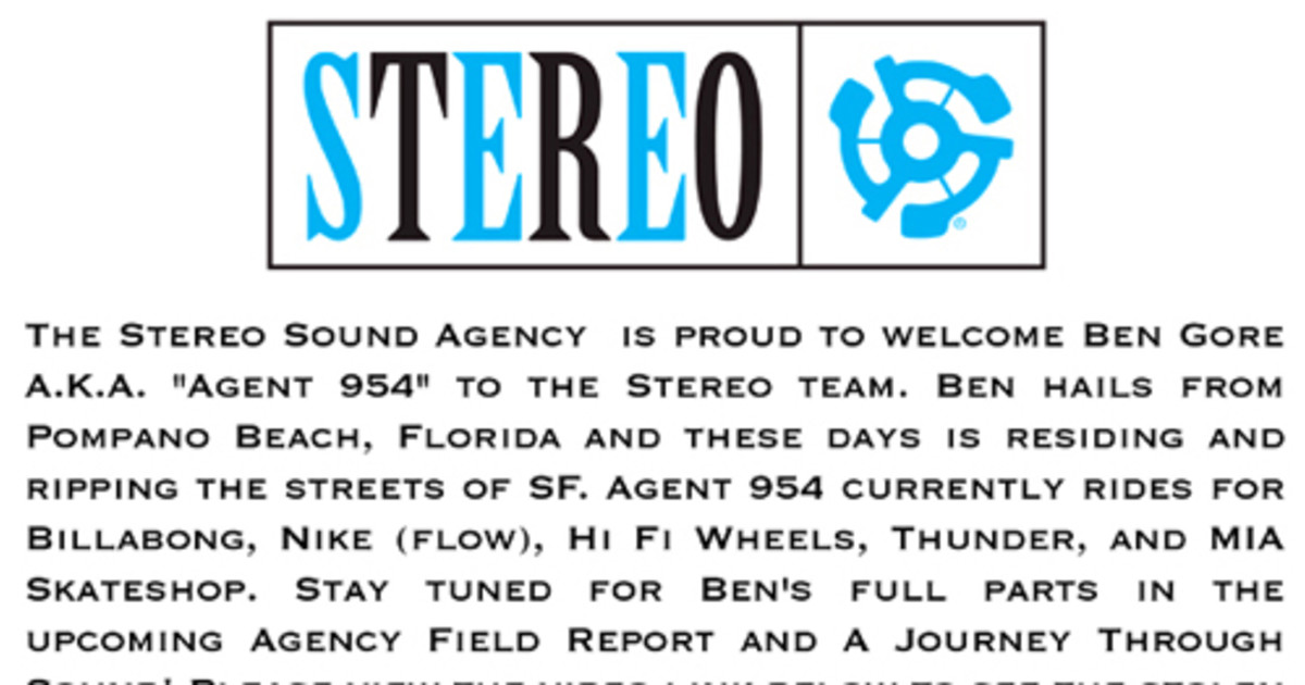 Ben Gore On Stereo - Skateboarding