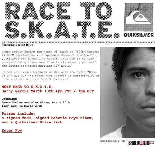 Danny Garcia, Race to Skate, quiksilver - Skateboarding