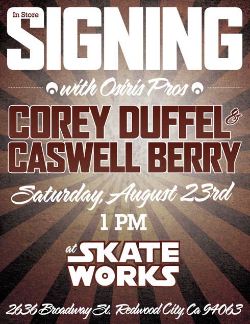 Osiris, Corey Duffel, Caswell Berry, Skate Works - Skateboarding