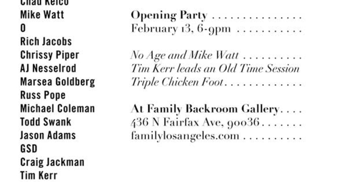 Tim Kerr Curated Show Altamont - Skateboarding