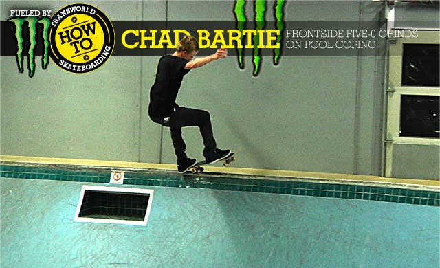 Chad Bartie///FS Five-O On Pool Coping - Skateboarding