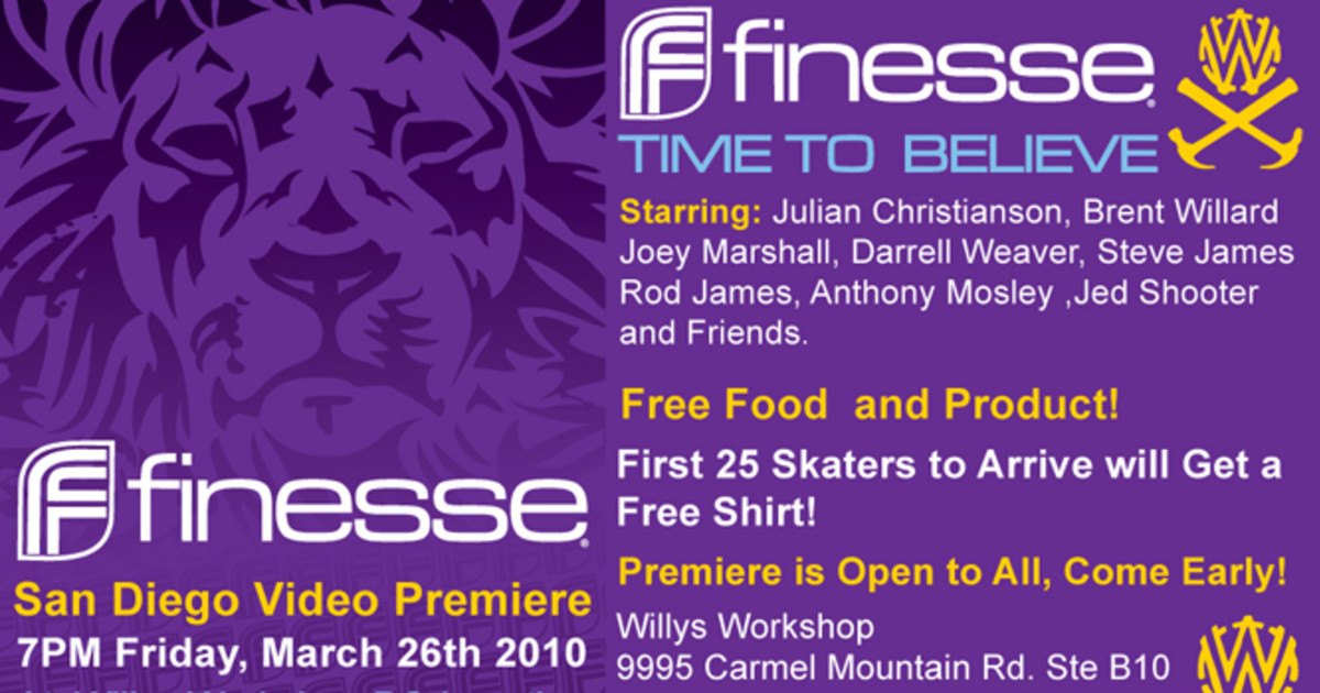 Finesse Video Premiere - Skateboarding