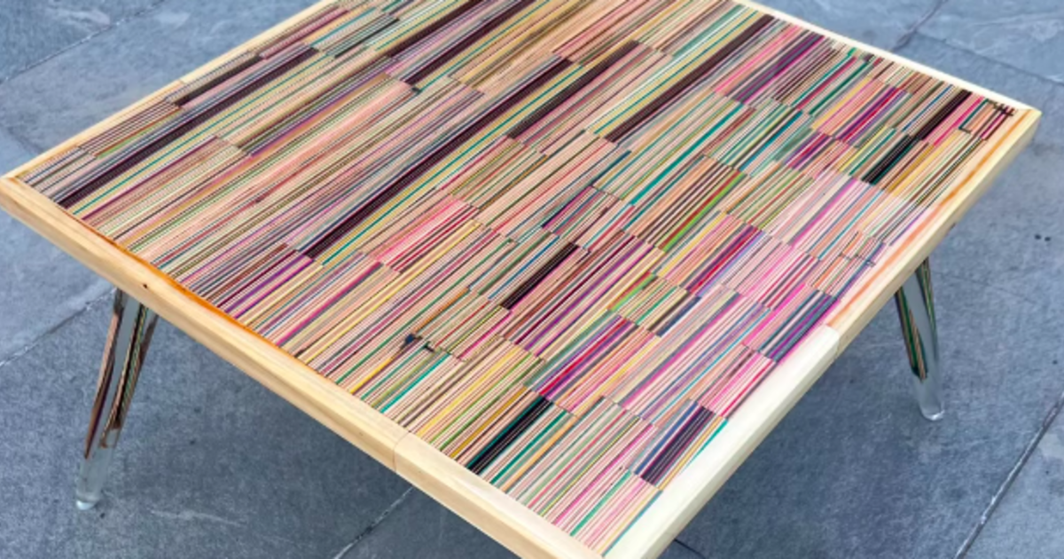 Skater Turns Old Recycled Decks Into Amazing Mid-Century Modern Coffee ...